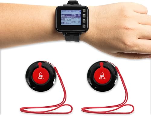 Wireless Caregiver Pager Smart Call System 2 SOS Call Buttons ...