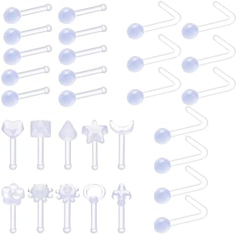 Amazon.com: VERAMI 30pcs 20G Clear Piercing Retainers for Surgery ...