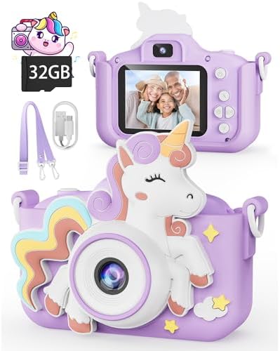 Kikapabi Unicorn Kids Camera Toys for Girls Boys Age 3-8, Christmas ...