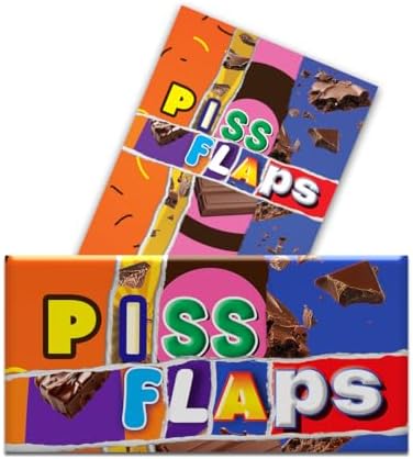 2 x Piss Flaps Funny Chocolate Novelty Wrappers Insults Joke Valentines ...