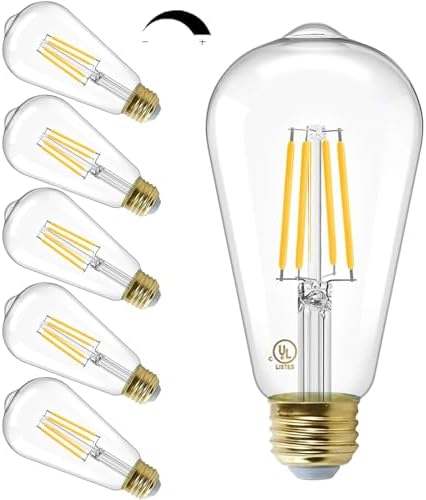 LED Filament Bulb ST21 6.2W(60 Watt Equivalent) Dimmable 2700K Warm ...