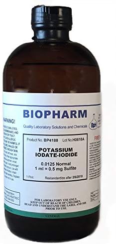 Amazon.com: Potassium Iodate-Iodide 0.0125 Normal (1 Pint) : Industrial ...