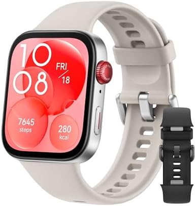 HUAWEI Watch FIT 3 Weiß+Extra Strap Schwarzes, Bluetooth Anrufe, GPS ...