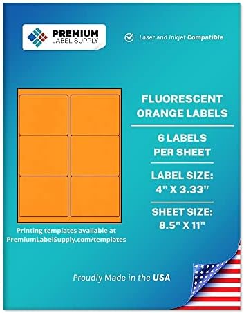 Amazon.com : Premium Label Supply Bright Neon Color Fluorescent ...