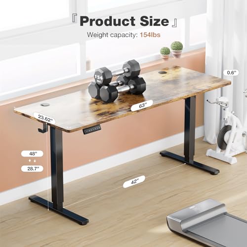 Snapklik.com : 63 Inch Electric Standing Office Desk Height Adjustable ...