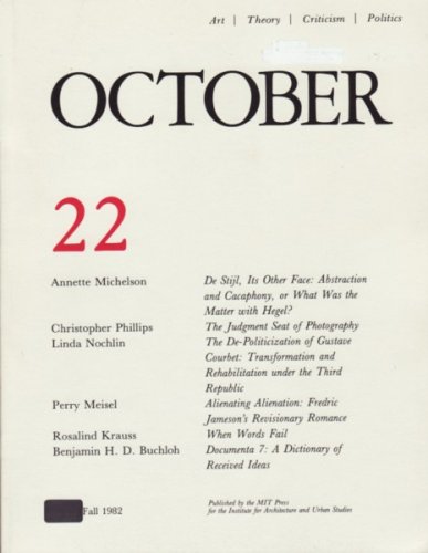 October 22, Fall 1982: Joan Copjec, Douglas Crimp, Rosalind Krauss ...