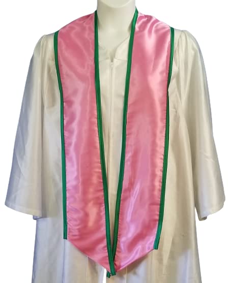 Amazon.com: Graduation Stole/Pink and Green Graduation Stole, Slanted ...