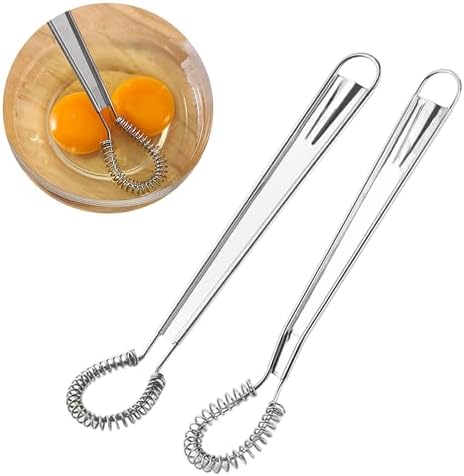 2Pcs Small Whisk,Hand Whisk Manual Stainless,Spring Coil Wire Whisk ...