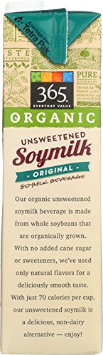 365 Everyday Value, Organic Soy Milk, Unsweetened, 32 fl oz | Gourmetian