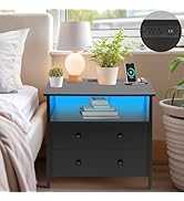 Amazon.com: Edbuosy 27 inch Wide Night Stand with Charging Station ...