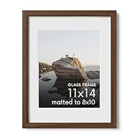HAUS AND HUES 11x14 Picture Frame with Real Glass & Walnut American Oak ...