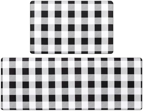 Amazon.com: Farmhouse Kitchen Mat Set of 2 Non Slip Thick Kitchen Rugs ...