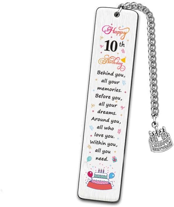 Amazon.com: 10th Birthday Bookmark Gifts for Girls Boys Behind You All ...