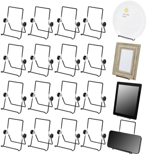 Amazon.com: 24 Pack Adjustable Easel Stand, 3.5''x5.1'' Metal Plate ...