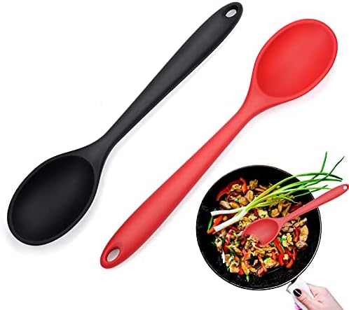 TYVOM 4 Pcs Silicone Spoon, Heat-Resistant Cooking Spoon Nonstick ...