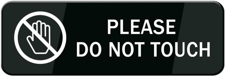 Amazon.com: Please Do Not Touch Sign, Signage White/Black Plastic ...