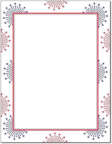 Amazon.com : Red, White & Blue Stars Letterhead Laser & Inkjet Printer ...