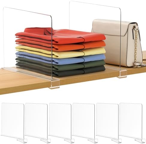 Famyards 6 Pack 12 Inches [Extra Tall Version] Clear Shelf Dividers for ...