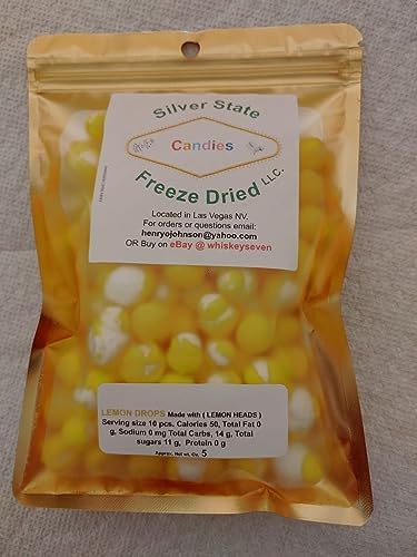 Amazon.com : 5 oz. FREEZE DRIED CRUNCHY SOUR CANDY LEMON DROPS ...