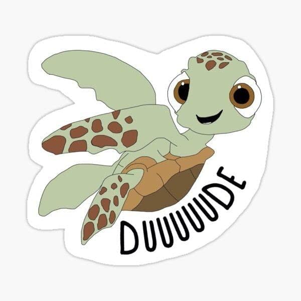 Amazon.com - Duuuuude Cute Turtle Sticker - Sea Turtle, Finding Sticker ...