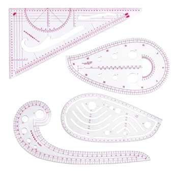 Sewing Ruler Set,4 Pcs Clothing Fashion Ruler Metric Ruler French Curve ...