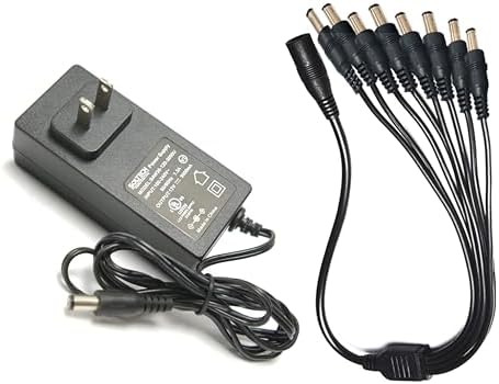 Amazon.com : 12V Security Camera Power Supply Adapter with 8-Way Power ...