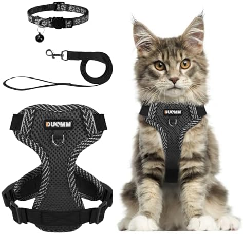 Muecleao Cat Harness and Lead Set, Adjustable Kitten Harness and Lead ...