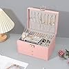 Amazon.com: DesignSter Jewelry Box, Jewelry Organizer with 2 Drawers, 3 Layers Leather Jewelry ...
