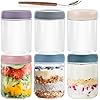 Amazon.com: MR.KIANGCI 6 Pack Overnight Oats Containers with Lids, Glass Jar Mason Jars 16 OZ ...