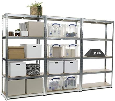 BiGDUG Heavy Duty Garage Shelving Unit 3 Bay - 179x90x60 cm - 200kg UDL ...