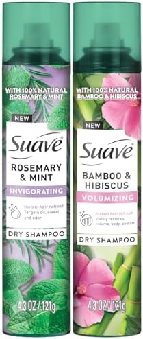 Amazon.com: Suave+ Dry Shampoo Spray Variety 3-Pack – Invigorating Rosemary & Mint, Volumizing ...