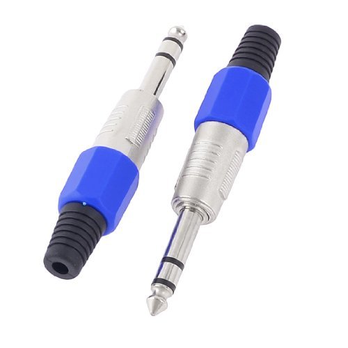 2 Pcs 6. 35mm Jack Plug Audio Stereo Adapter Connector for Mic : Amazon ...