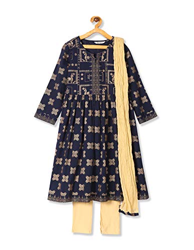 Buy Karigari Girl's Cotton Salwar Suit Set (280203872_Navy_08Y) at ...