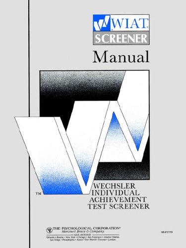 Wiat Screener Manual: Wechsler: 9784454464441: Amazon.com: Books