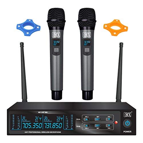 Maxcart MX High Compact and Reliable Dual UHF Wireless Microphone with ...