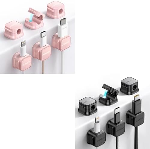 Amazon.com: 12 Pack Magnetic Cable Organizer, Adhesive Desk Cord ...