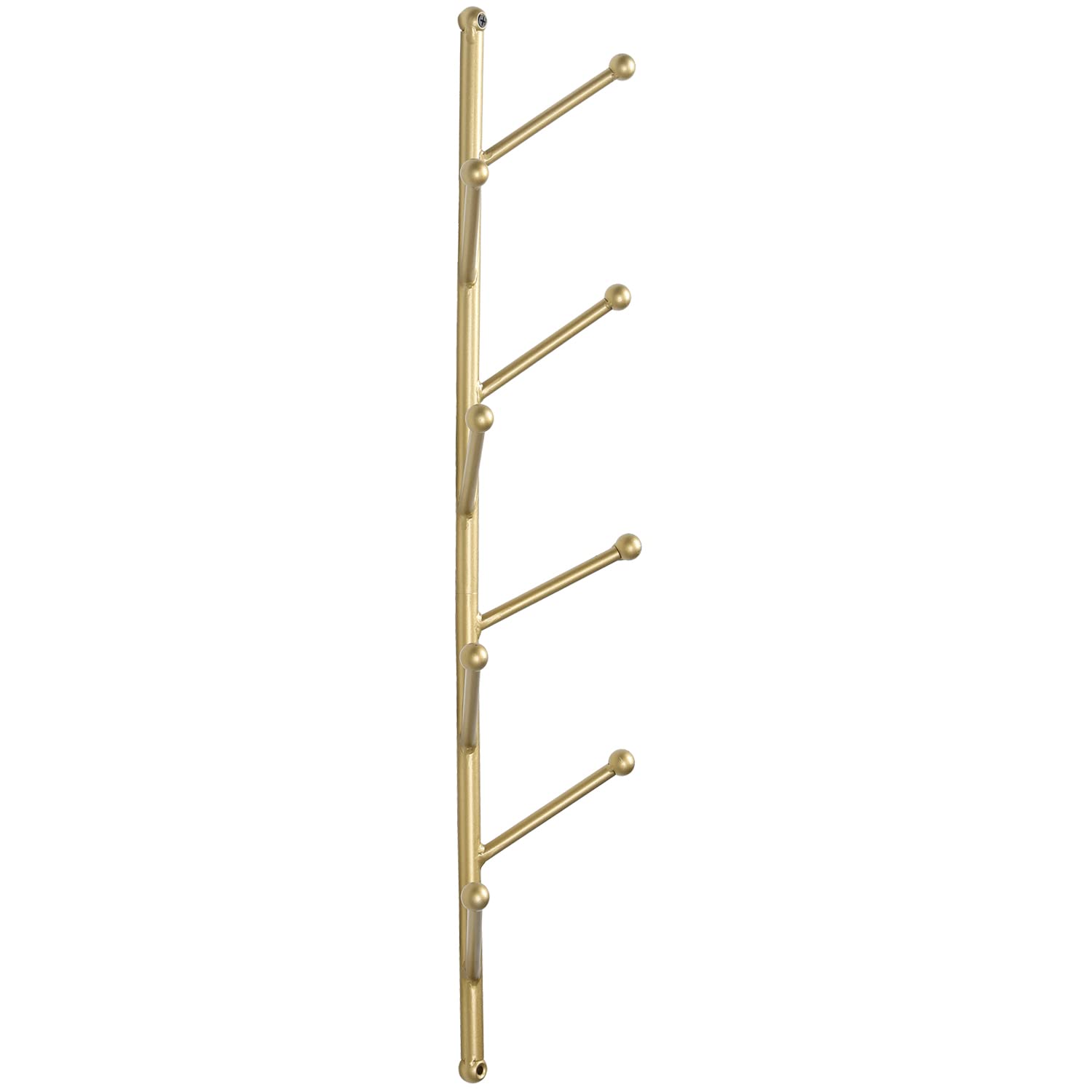 MyGift Gold Tone Metal Coat Rack, Wall Mounted Hat/Garment Hanging Rack ...