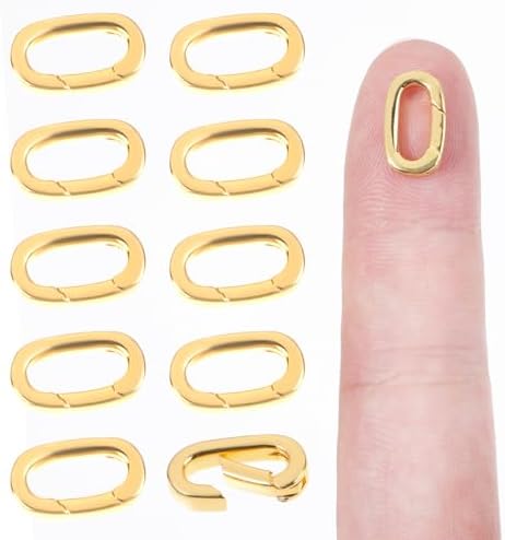 Amazon.com: 10Pcs 18K Gold Filled Oval Clasp Carabiner Spring Jewelry ...