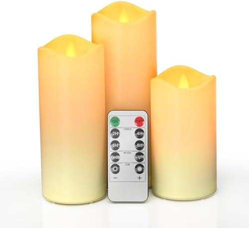 Flameless Candles LED Battery Realistic Candle 3 PCS, Simulated ...