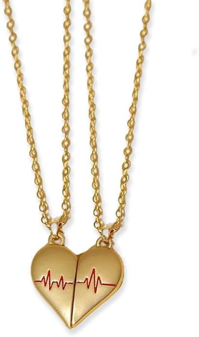 yaozeio Heartbeat Necklace for Couples Anniversary Christmas Gifts for ...