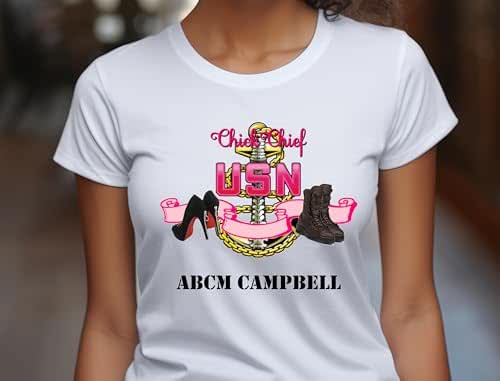Amazon.com: Chick Chief CPO Personalized Shirt, Chief Petty Officer ...