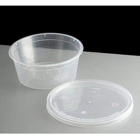 Alpha Basics Plastic Round Reusable Containers with lid - 100ml ...