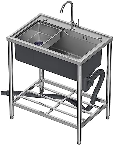 Lavello da cucina commerciale a vasca singola, lavabo da esterno con ...