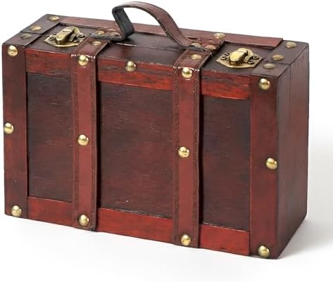 Amazon.com: Vintiquewise Old Style Decorative Suitcase with Stripes ...