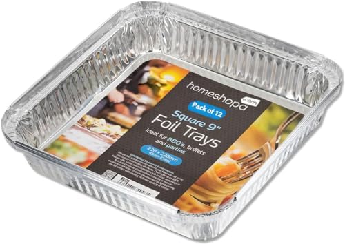 HighAtlas Pack of 20 Square Aluminium Foil Trays with Lids | Heavy Duty ...