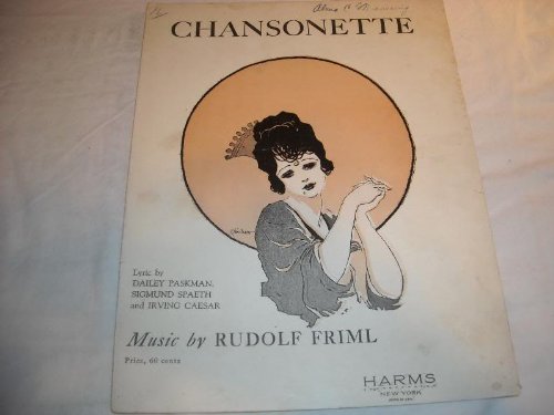 CHANSONETTE DAILEY PASKMAN 1923 SHEET MUSIC SHEET MUSIC 237 ...