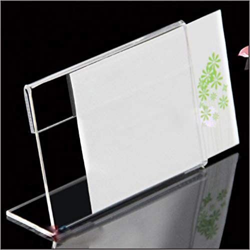 SIGNOOGLE Acrylic Stand for Table Small Mini L Label Holder Acrylic ...