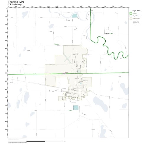 ZIP Code Wall Map of Staples, MN ZIP Code Map Not Laminated: Amazon.com ...