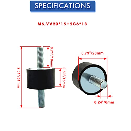 Snapklik.com : M6 Rubber Studs Shock Absorber Anti-Vibration Isolator ...