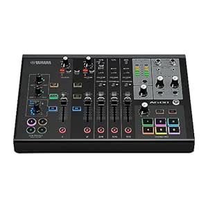 Yamaha AG08 Black 8-Channel Live Streaming Loopback Mixer/USB Interface with Steinberg Software ...